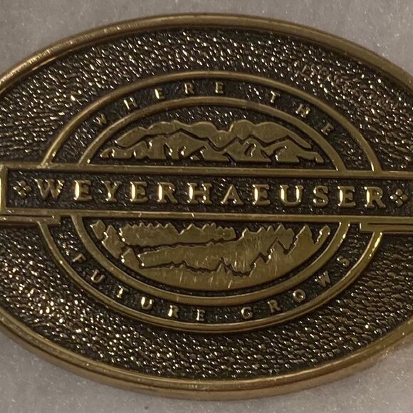 Accessories | Vintage Metal Belt Buckle Brass Bts Weyerhaeuser Timber ...